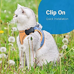 Tractive GPS Cat 4 Tracker Harness Attachment, for Cat Walks with Peace of Mind, Velcro Straps, Black