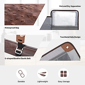 Toiletry Bag for Men, Travel Essentials Travel Toiletry Bag, Water-Resistant Compact Bathroom Roll Organizer for Hygiene, Shaving kit, Valentines Day Gifts for Him(1.Chic Brown(PU Leather))