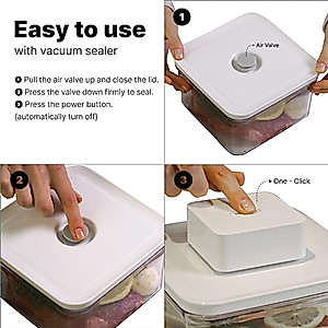 VAKUEN Premium Airtight Food Storage Containers & Vacuum Sealer Machine Starter Set, 4-piece Container with Sealer, BPA Free, 100% Leak Proof,Keep food fresh up to 5 times longer than non-vacuum storage.