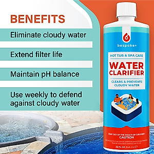 Spa Clarifier | Hot Tub Clarifier to Eliminate Cloudy Water - Spa Water Clarifier for Hot Tub Chemical - Spa Clarifier for Hot Tubs - Spa Clarifier HotTub Owners Rely on for Clear Water (1-Quart)