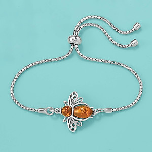 Ross-Simons Gemstone Bumblebee Bolo Bracelet in Sterling Silver