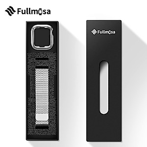 Fullmosa Compatible Apple Watch Metal Bands 45mm 44mm 42mm, Stainless Steel Mesh Loop Magnetic Clasp iWatch Band with TPU Case for Apple Watch Series 9 8 7 6 5 4 3 2 1 SE SE2 for Men Women (Silver)