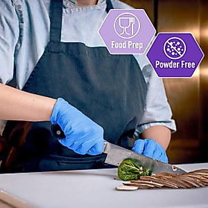 Med PRIDE NitriPride Nitrile-Vinyl Blend Exam Gloves, Medium 100 - Powder Free, Latex Free & Rubber Free - Single Use Non-Sterile Protective Gloves for Medical Use, Cooking, Cleaning & More