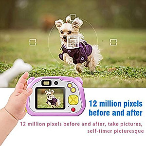 LKYBOA Child Camera - Children Digital Cameras 2 Inch HD Toddler Video Recorder Shockproof Selfie Kid Action Camera Birthday Toy Blue (Color : Pink)