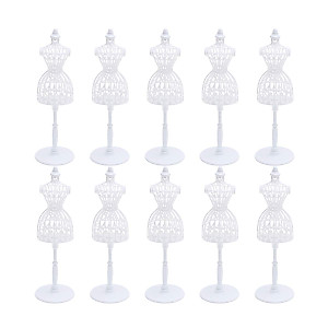 SUPVOX 10pcs Doll Dress Form Mini Mannequin Stand Dress Form Cloth Gown Clothing Clothes Gown Display Mini Mannequin Model Stand for Doll Display Holder Toy