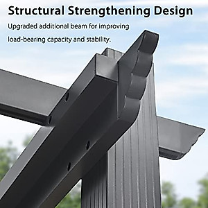 PURPLE LEAF 12' X 16' Outdoor Pergola with Retractable Canopy Aluminum Shelter for Porch Garden Beach Sun Shade Pavilion Grape Trellis Grill Gazebo Modern Backyard Deck Metal Patio Pergola Gray