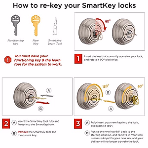 Kwikset 97402-730 Lido Entry Door Lever Featuring Smartkey Re-Key Security, Satin Nickel