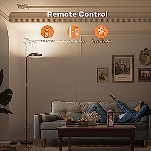 SIBRILLE 36W LED Floor Lamp, Super Bright Standing Lamp, Modern Stepless Dimmable Torchiere Tall Lamp with Remote Control, Rotatable Reading Floor Lamps for Living Room, Bedroom, Office