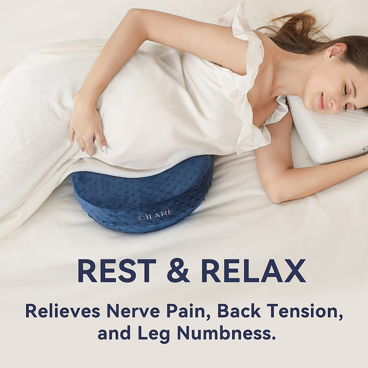 Cilare Pregnancy Pillow Wedge, Memory Foam Pillow for Maternity, Body Support, Belly, Back, Knees, Reversible and Adjustable Pillow with Removable Cover