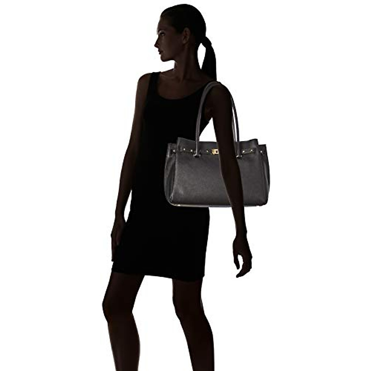 MICHAEL Michael Kors Addison Large Pebbled Leather Tote - Black