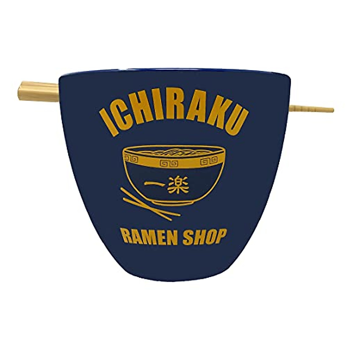 JUST FUNKY Naruto Ramen Bowl with Chopsticks 16 Ounce Anime Ramen Bowl Anime - Ichiraku Ramen and Hidden Leaf Village Ramen Bowl Ceramic Ramen Bowl