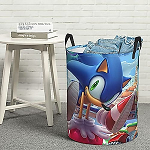 ZHANGJQ Soni_c Hedg-ehog Laundry Hamper Large Laundrys Basket Waterproof Foldable with Handles 62L Round Storage Bag,Bathroom/Bedroom/Dorm