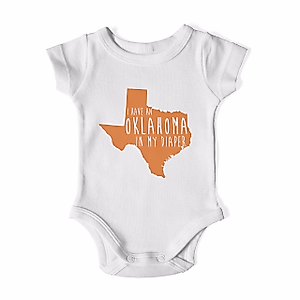 In My Diaper I Have an Oklahoma UT Texas Fans Baby One Piece 6 Months White