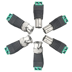 WMYCONGCONG 40 PCS 2.1x5.5mm Male Female DC Power Adapter Connector Camera Video BNC Male Female Balun Connector for Coax Cat5 CCTV