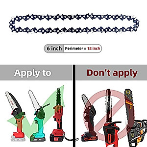 [2 Pieces] 6 Inch Mini Chainsaw Chain, 6 Inch Replacement Chains for Cordless Electric Portable Mini Chainsaw, FIFCHALL Guide Saw Chain for All 6-inch Mini Chainsaws for Wood Branch Cutting
