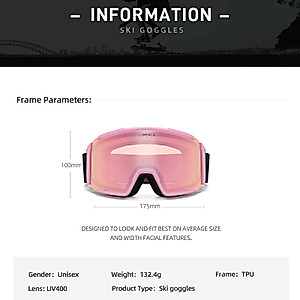OMEKOL Double Layers Anti-Fog Ski Goggles OTG For Men Women Snow Snowboard Glasses Mask Snowmobile Outdoor Sport Eyewear (G8)