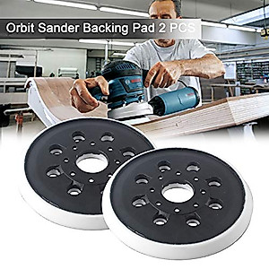 5”ROS20vs Replacement Sanding Pad Compatible with Bosch RS035, 8 Hole Hard Hook-&-Loop Sander Backing Pad Fits ROS10 ROS20VS ROS20VSC ROS20 Pack of 2 (2)