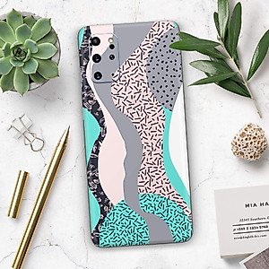 DesignSkinz Retro Summer Mint and Coral Protective Vinyl Decal Wrap Skin Cover Compatible with The Samsung Galaxy S20 (Screen Trim & Back Glass Skin)