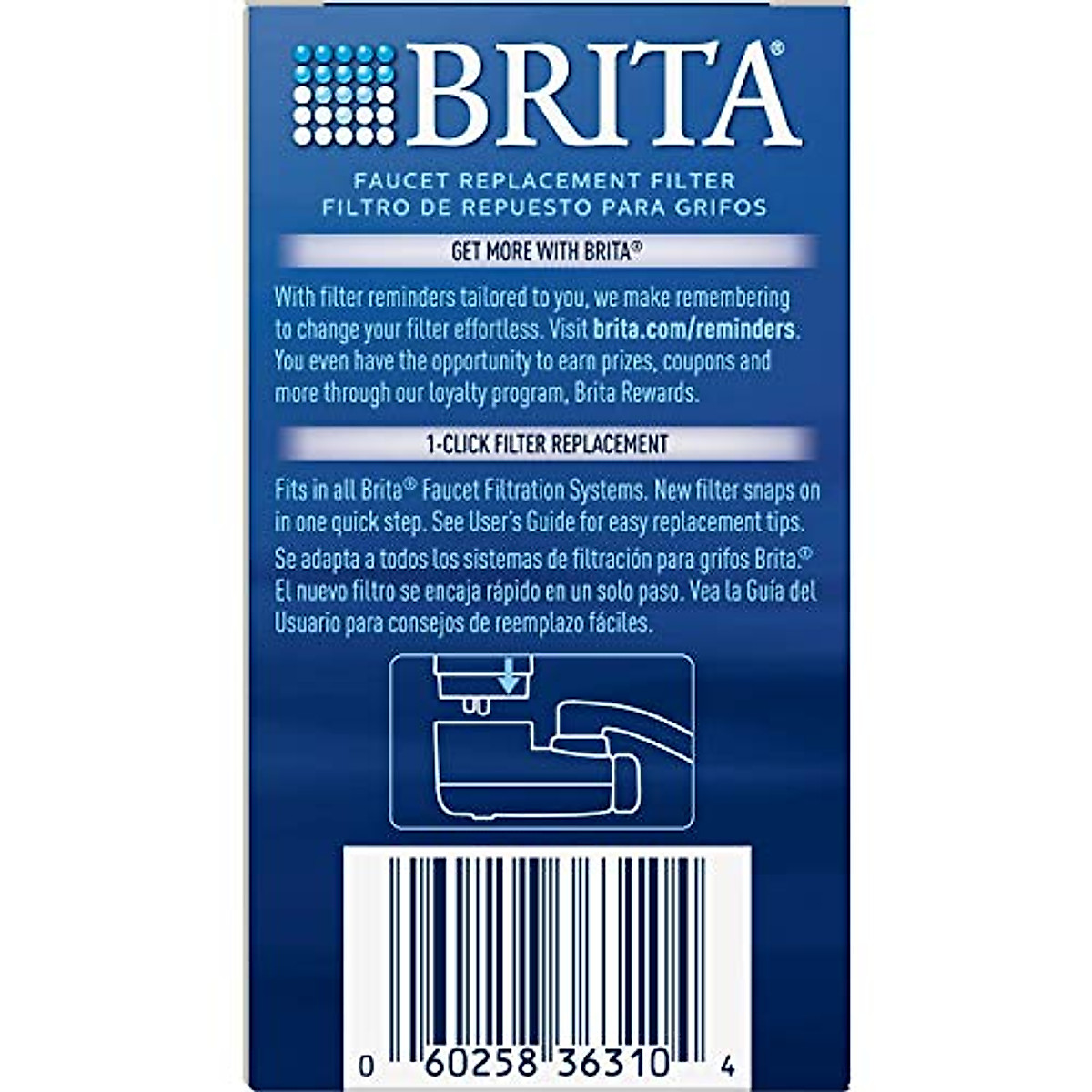 Brita Tap Water Filter, Water Filtration System Replacement Filters For Faucets, Reduces Lead, BPA Free – Chrome, 1 Count
