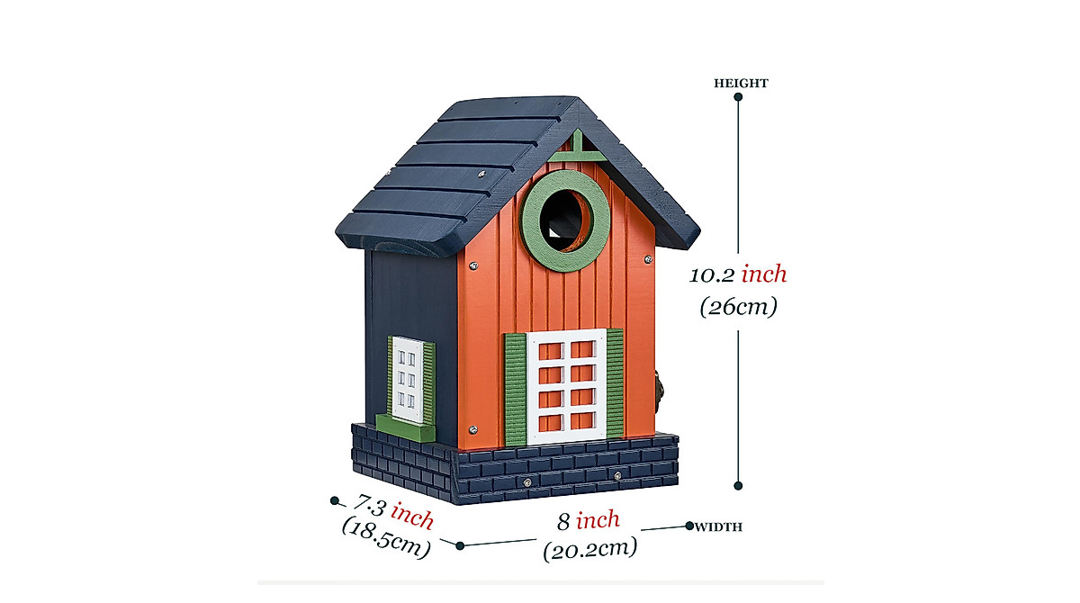 Kingsyard Design Bird House with Predator Guard, Colorful Birdhouse for ...