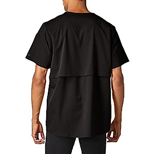 Carhartt mens Men's Slim Fit V-neck Top Medical Scrubs Shirt, Black, Medium US