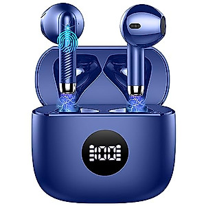 Wireless Earbuds, Bluetooth 5.3 Ear Buds LED Power Display Headphones Bass Stereo, Bluetooth Earbuds in-Ear Noise Cancelling Mic, 40H Playback Mini Case IP7 Waterproof Sports Earphones for Android iOS