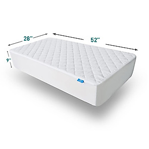 Waterproof Crib Mattress Protector Pad - 2 Pack - Washable and Comfy Crib Mattress Protector Baby Fitted Bed Sheets (52*28*9 inches)