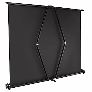 BBSJ 50" Inch 16:9 Portable Projector Screen Floor Standing Fold-Out Roll-Up Tripod Manual, Mobile Movie Screen Home Theater