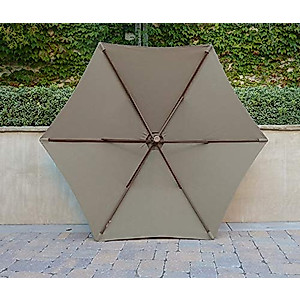 Formosa Covers | Premium Quality Double Vented 9ft 6 Ribs Outdoor Umbrella Replacement Canopy - 30% Heavier Than The Rest - Taupe (Canopy Top Only)