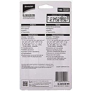 Sharp EL501X2BWH Engineering/Scientific Calculator