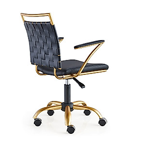 CAROCC Black Gold Office Chair Gold Home Office Desk Chair Black and Gold Desk Chair Office Chair in Black and Gold Modern Home Office Chair Gold with Lumbar Support,3013 (Gold Black)