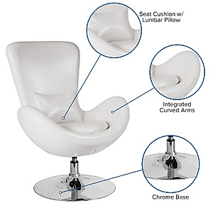 Flash Furniture Egg Series White LeatherSoft Side Reception Chair