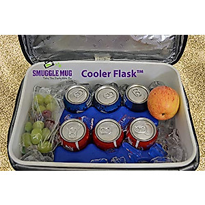 Cooler Flask 20oz Ice Pack Flask Two Pack with Lid Seals by Smuggle Mug (2-Pack)