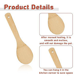 2PCS Rice Paddle Spoon Bamboo, Bamboo Rice Scoops, Non-stick Rice Spoon Paddle Rice, Rice Cooker Spoon for Kitchen(9.05 Inch)