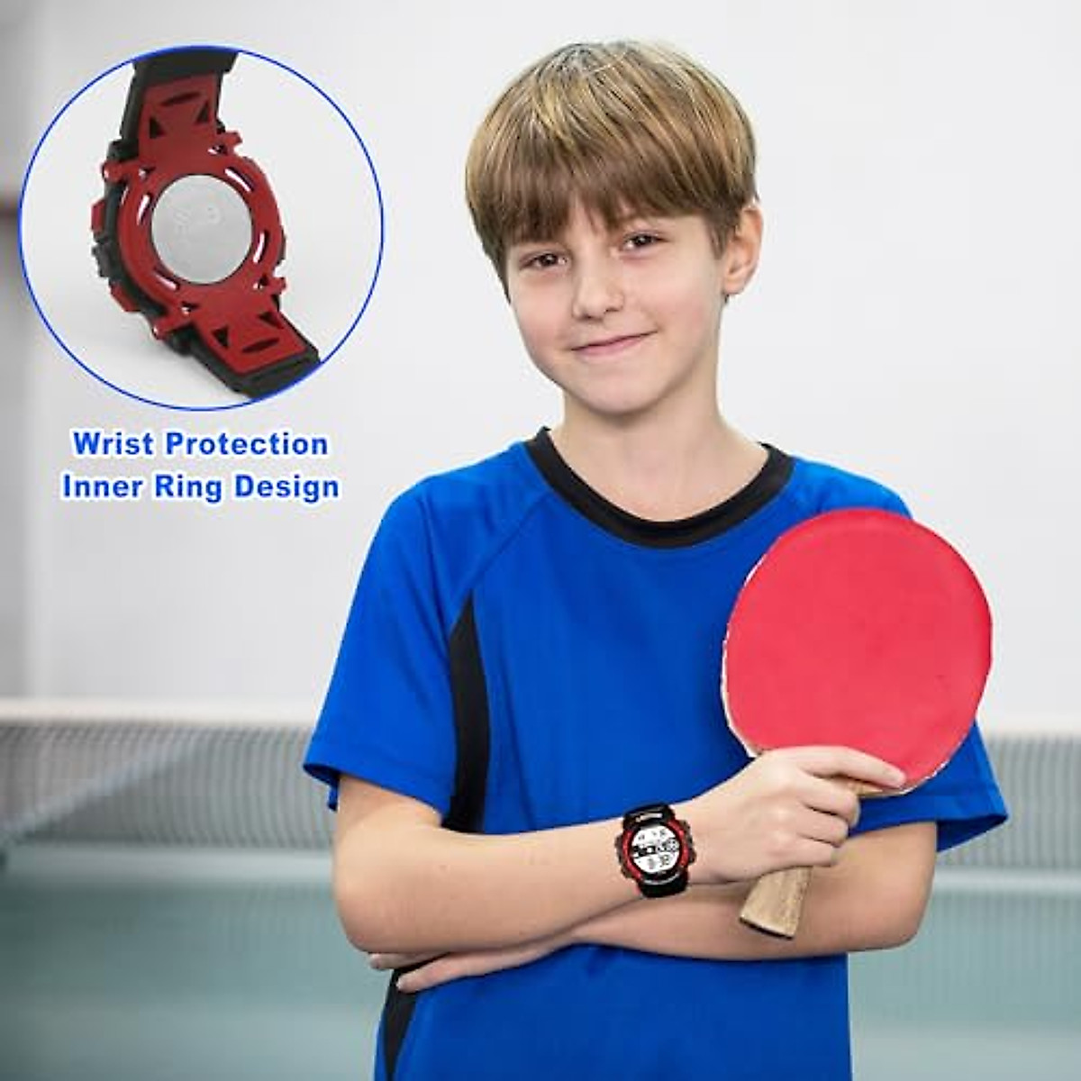 CKV Kids Digital Watch Boys Watches Ages 5-18, Waterproof Multifunctional Sport Watches with 7 LED Backlight Alarm Calendar Timer for Boys
