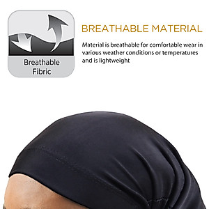 Titan Black Spandex Dreadlock Skull Cap 1PC, Super Jumbo Size