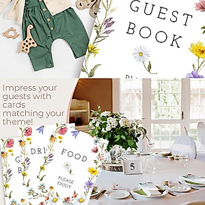 6Pcs Wildflowers Table Signs for Baby Shower Decorations Floral 8x10inchs Centerpieces Baby in Bloom Baby Shower Wildflowers Birthday Party Decorations