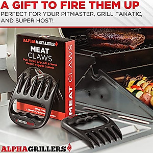 Alpha Griller Meat Claws for Shredding & Meat Shredder Tool - Meat Shredder Claws & Bear Claws for Shredding Meat, Smoker Accessories for BBQ Gifts for Men & Stocking Stuffers for Men