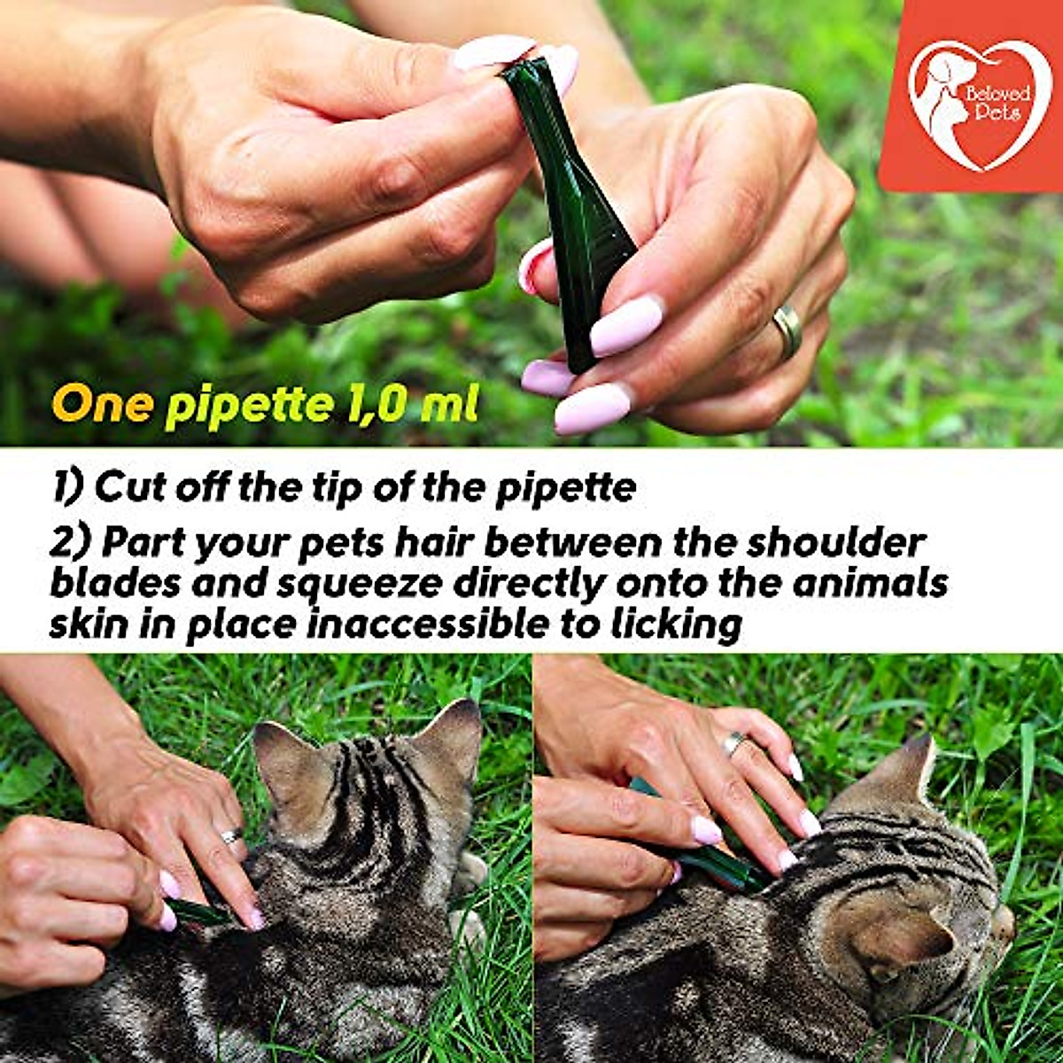 Flea and Tick Prevention for Dogs & Cats, Ferret - Natural Flea Treatment & Home Pest Control - Topical Flea & Mosquito Repellent for Puppy & Kitten - 3 Drops for Small and Extra Large Pet