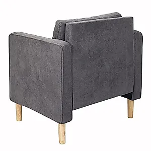STHOUYN Small Accent Chairs Living Room Chairs Set of 2, Reading Chairs Bedroom Comfy Comfortable Chair, Mid Century Modern Club Chair, Tufted Single Sofa Office Living Room Furniture (2, Grey)