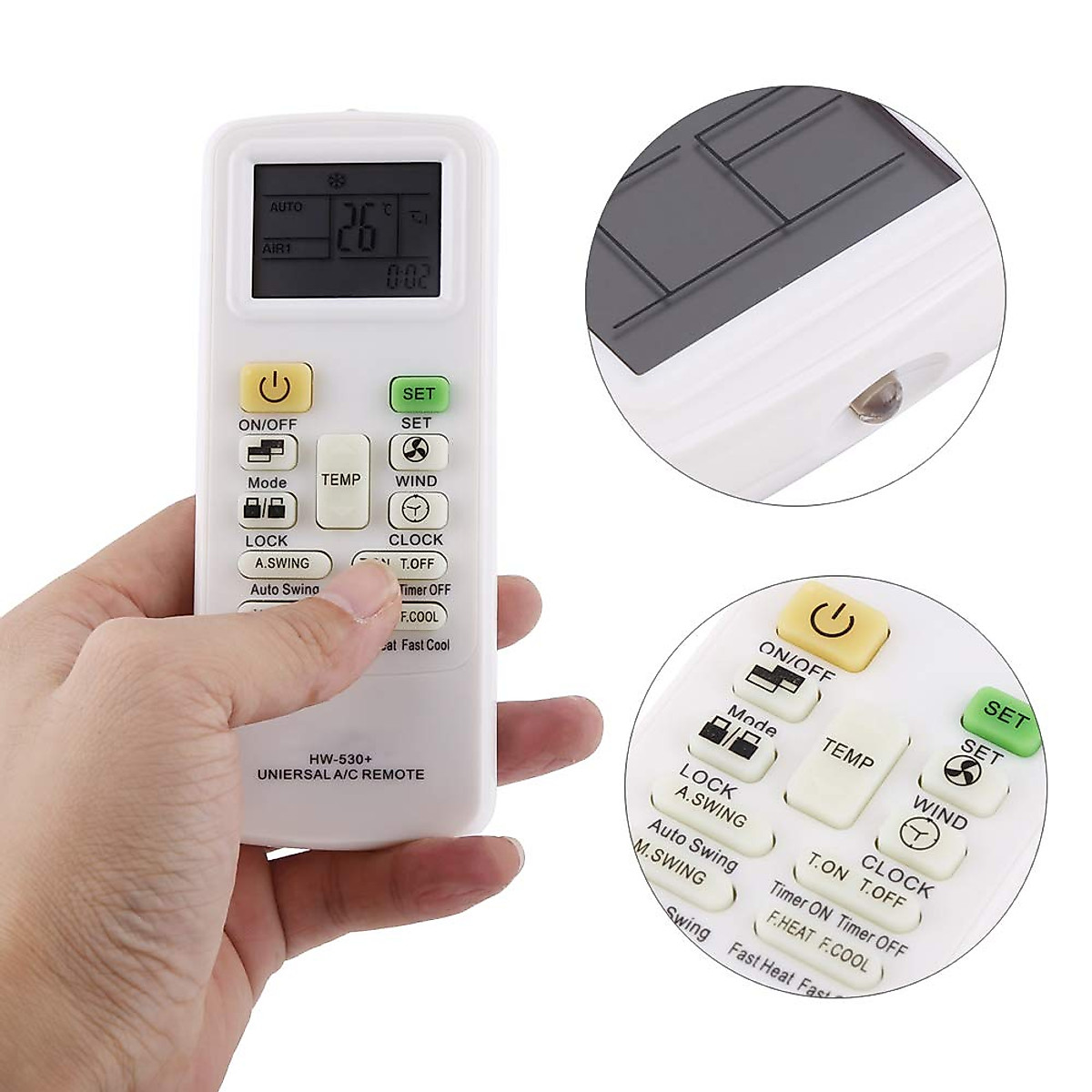 Tihebeyan Universal Air Conditioner Remote Control, Remote Control Replacement for Gree Midea LG Sharp Haier Toshiba Samsung Air Conditioning