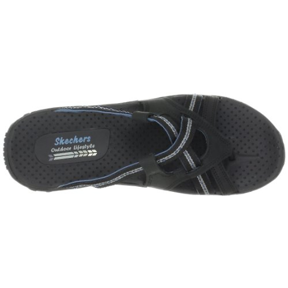 Skechers Women's Reggae-Soundstage Thong Sandal,Black,8 M US