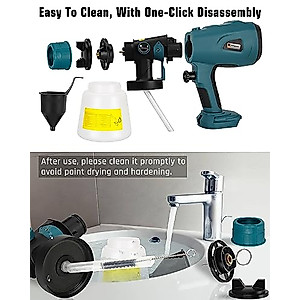 Cordless Paint Sprayer for Makita 18v LXT Battery,HVLP Paint Sprayer Gun for Cabinets Cars Walls Furniture House Painting (Tool Only)