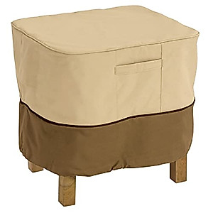 Classic Accessories Veranda Water-Resistant 31 Inch Square Patio Ottoman/Side Table Cover, Outdoor Ottoman Cover