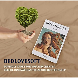 Bedlovesoft 100% Cotton Double Bed Linen 5 Pcs Twin Size | 4 Pillowcases Satin Duvet Cover Linen - Embroidery | Ultra Soft Breathable and Shrink Free - Grey, White Bedding