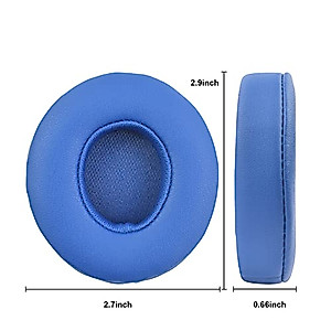 Sqrgreat Solo 2 Ear Pads Replacement for Beats Solo 3 Solo 2 Wireless Headphones, Memory Foam Protein Leather Ear Pads Replacement Earbuds Cushion(Not Fit Solo 2 Wired, Blue)