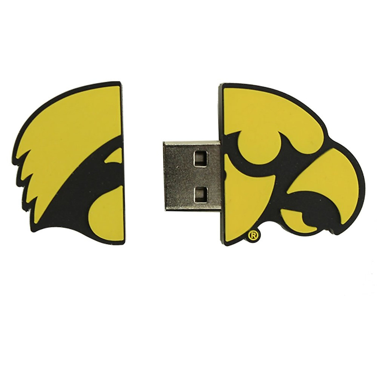 Flashscot NCAA Iowa Hawkeye Logo Shape USB Drive, Iowa, 16GB