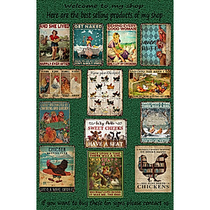 Eeypy Rooster Decor for Outside Chicken Window Nice Cock Now Stand Closer It is Shorter Than You Think Metal Sign Decor Tin Aluminum Sign Wall Art Retro Metal Poster for Yard Home Garden 16x12 Inch