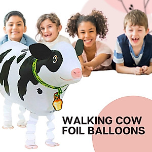 3PCS Cow Balloons Cow Party Favors Mylar Cow Balloon Birthday Decorations Cow Walking Balloons Farm Party Balloons Black White Balloons Walking Animal Balloons Western Party