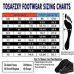 TOSAFZXY Waterproof Work Boot for Men, 6" Steel Toe and Non-Slip Safety Boot Outdoor Men Work Boot Black Size 13